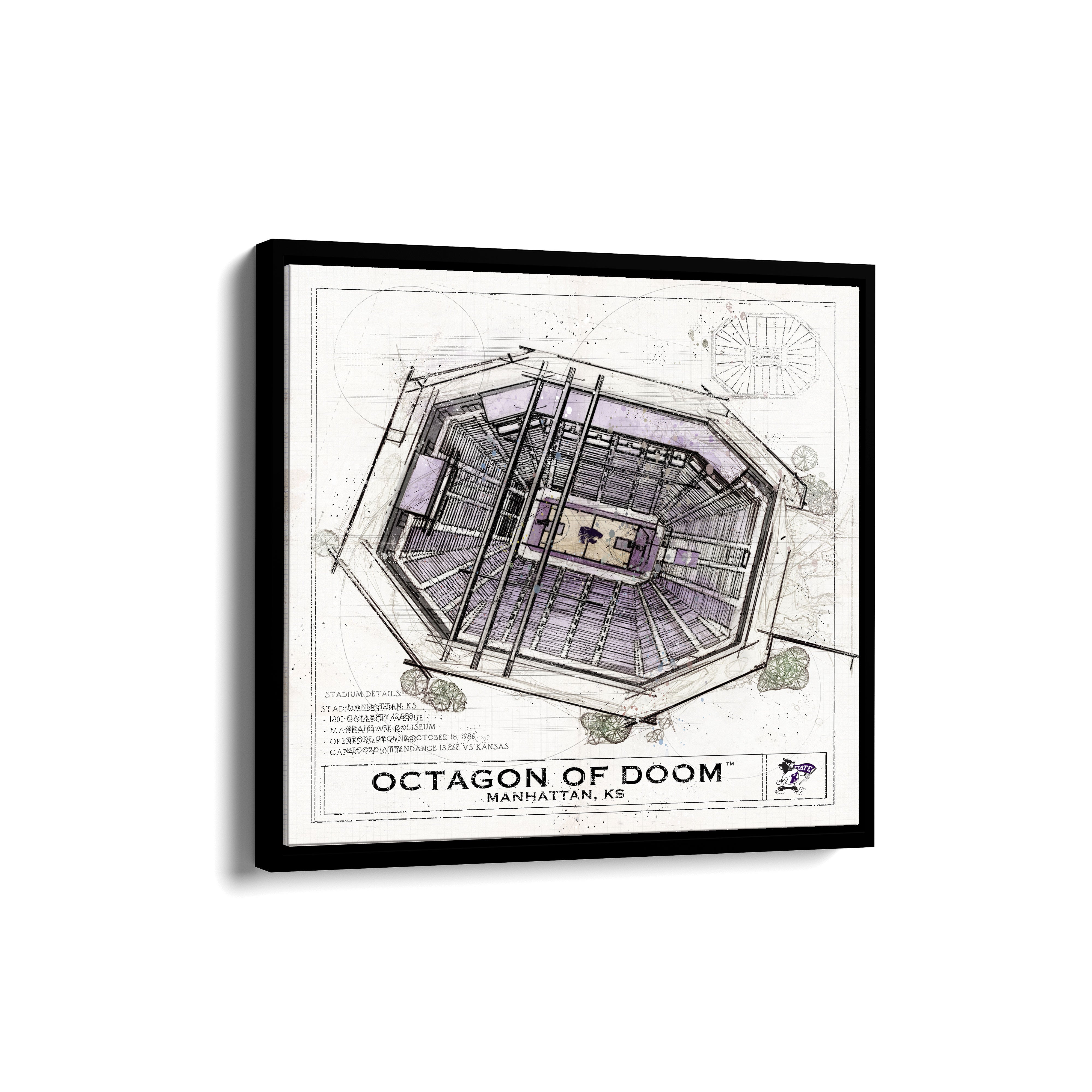 Octagon of Doom Stadium Blueprint Collegiate Sign – ThirtySixDegree