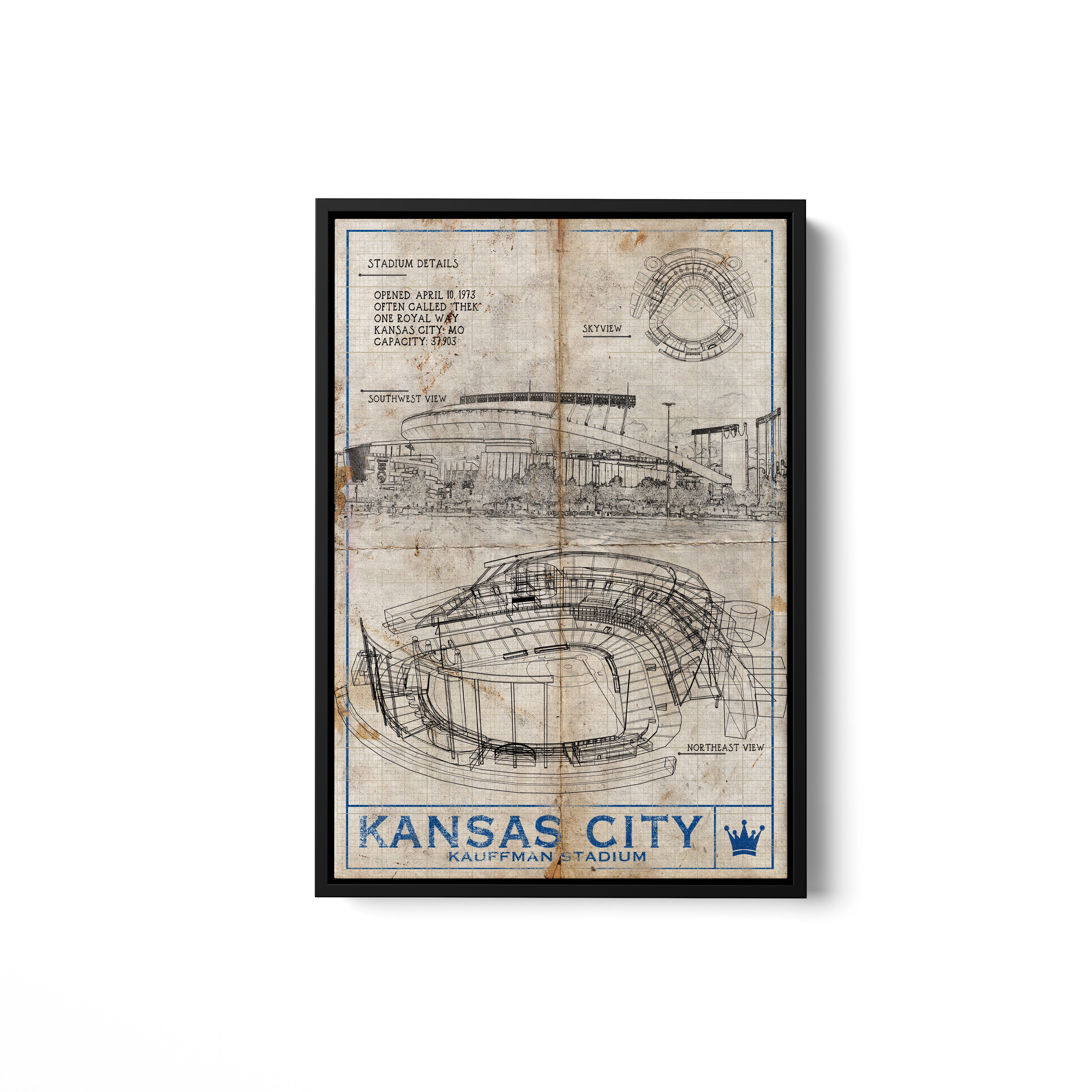 Vertical Beige Kauffman Stadium Sign – ThirtySixDegree