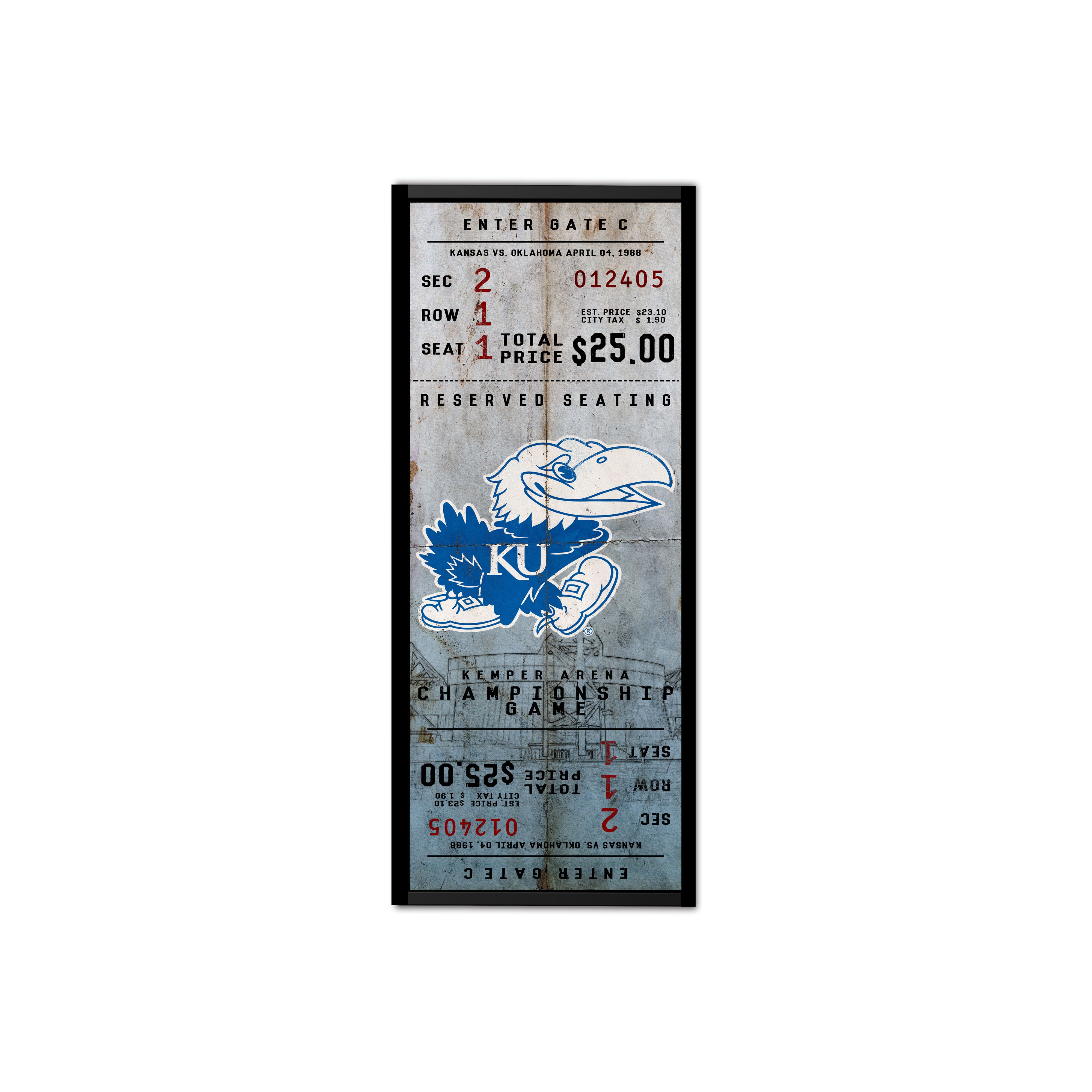 Kansas 88 Ticket Stub Collegiate Sign – ThirtySixDegree