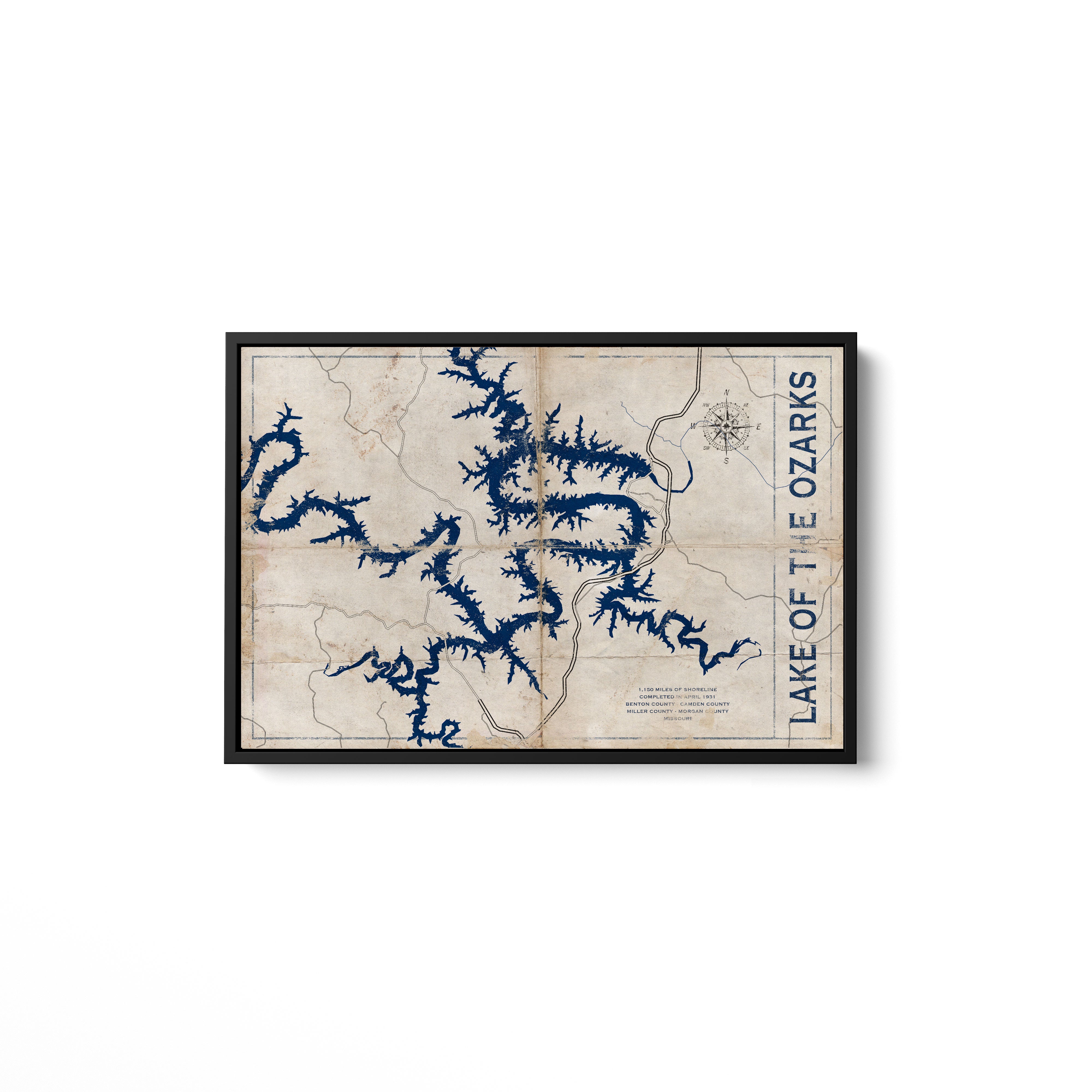 Beige Lake of the Ozarks Blueprint Sign – ThirtySixDegree
